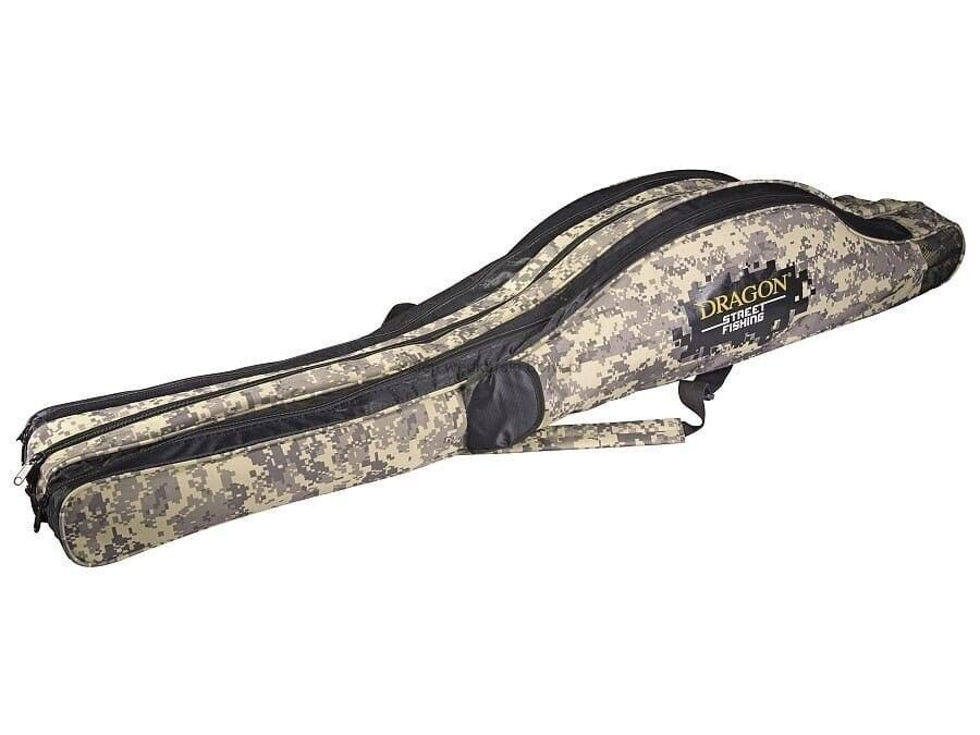 Dragon Street fishing 3 rods case. 145cm camo, rod holdall . Wear. Sal ...